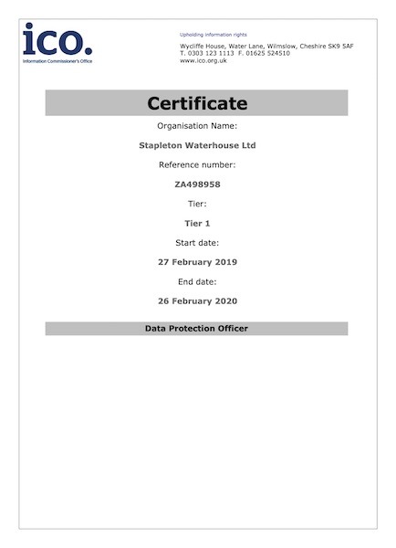 Compliance - Stapleton Waterhouse